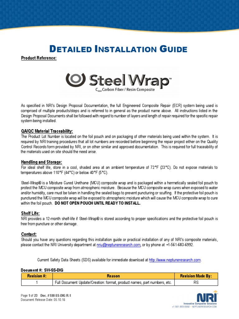 Steel-Wrap MCU Subsea Detailed Install Guide R1, 05.10.16 | PDF ...