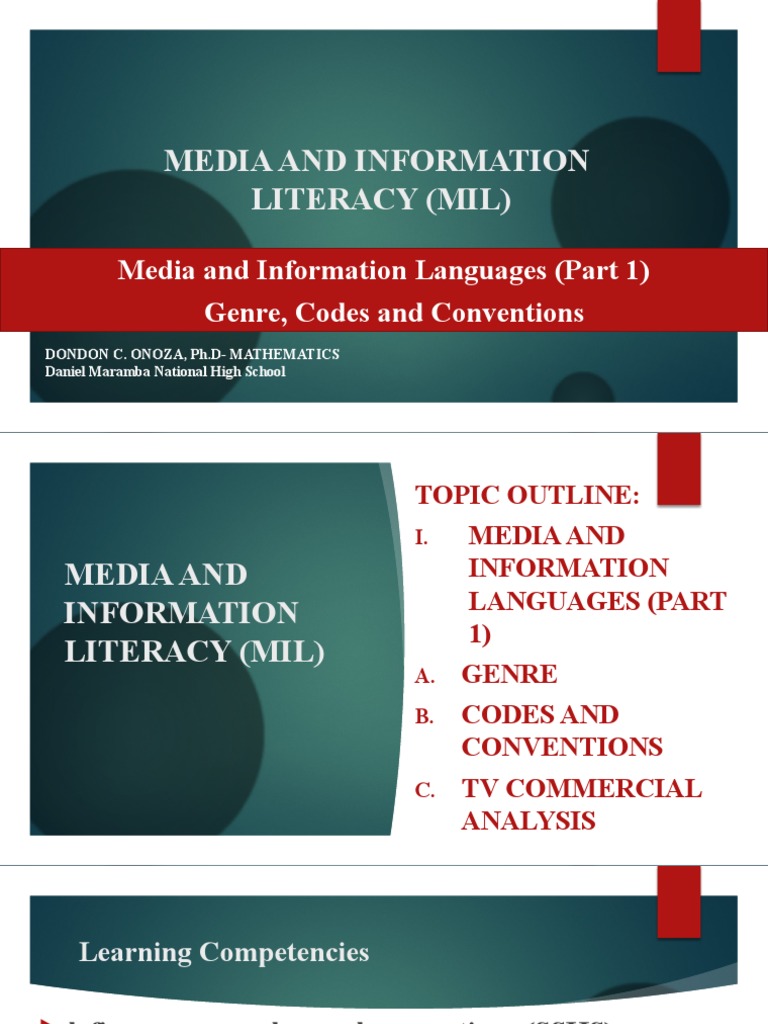 7.MIL 6. Media and Information Languages Part 1 Genre Codes and Conventions | PDF | Camera ...