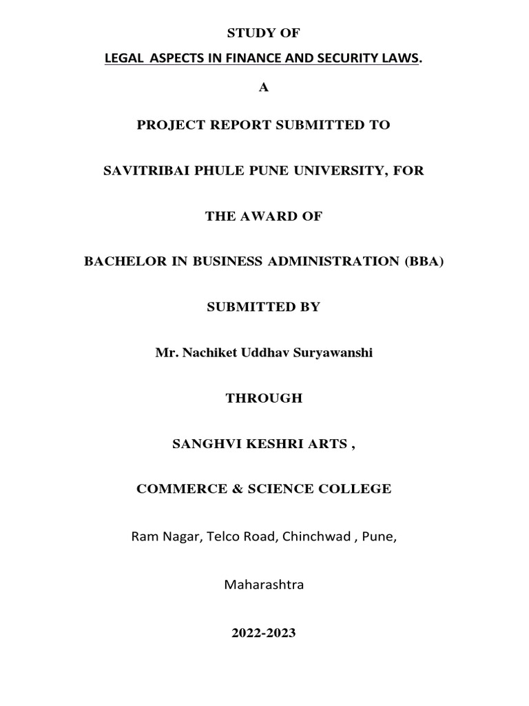Legal Aspects of Finance & Investor Protection | PDF | Stocks ...