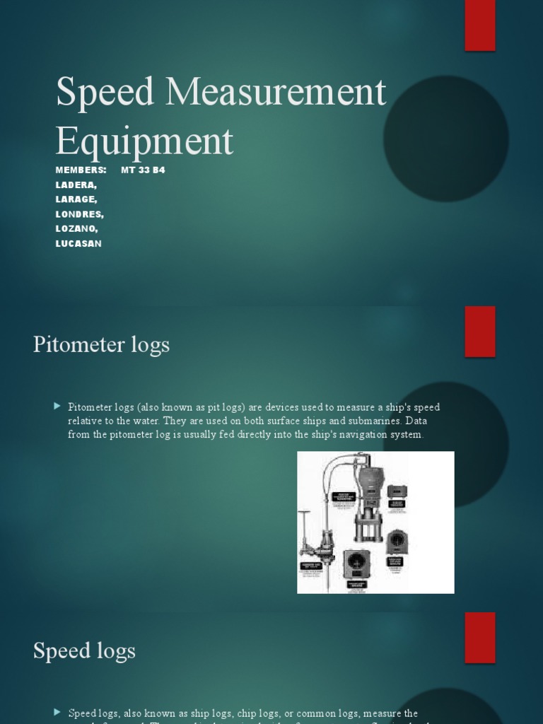 Speed Measurement Equipment Pdf