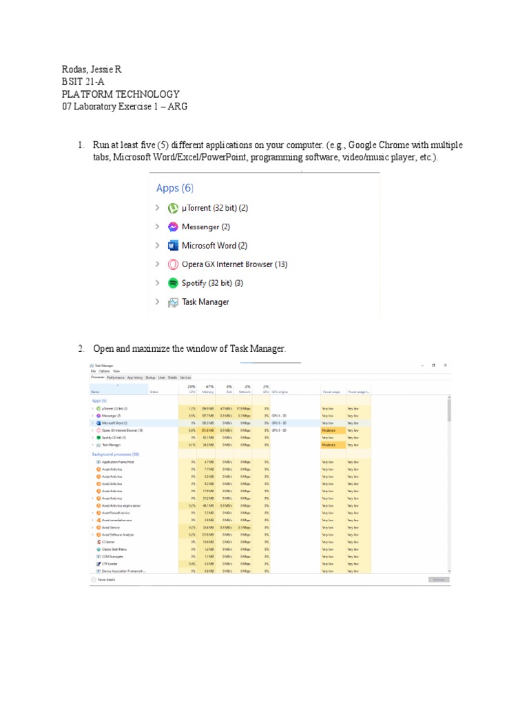 07 Laboratory Exercise 1 - Rodas, Jessie | PDF | Input/Output | Process (Computing)