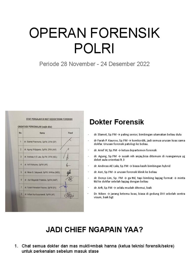 Operan Forensik Polri | PDF