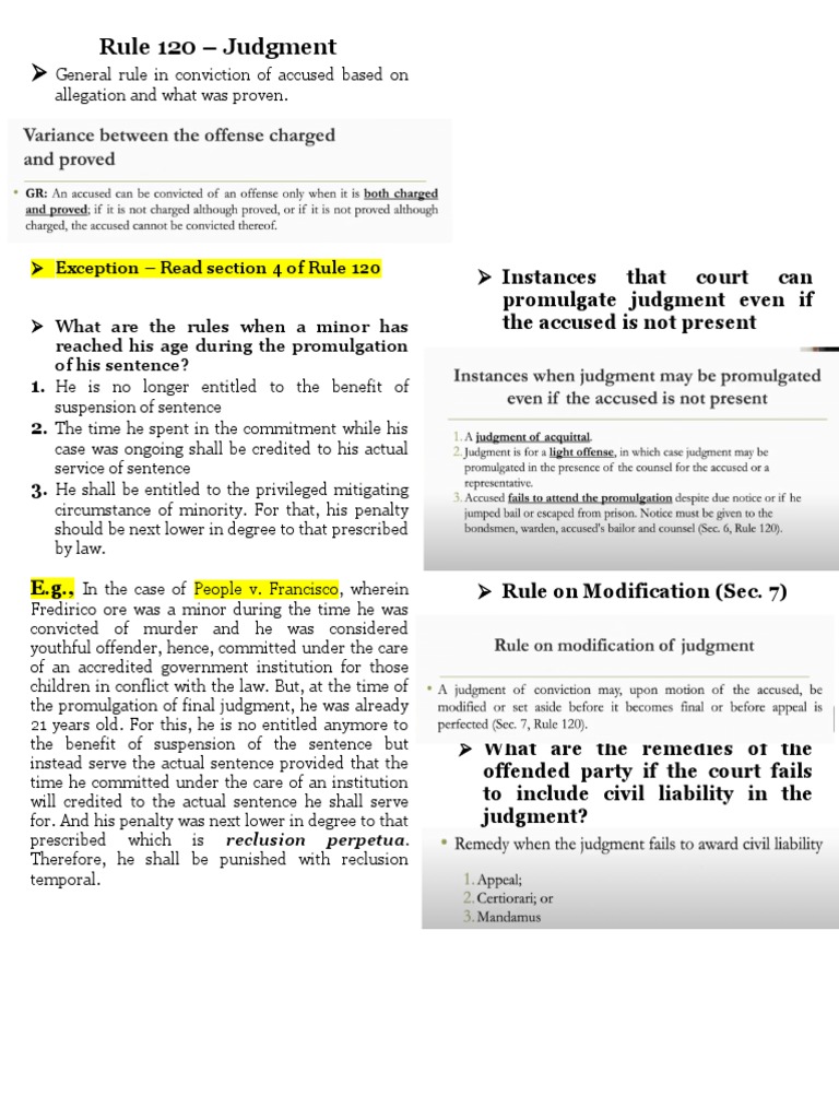 Rule 120 Notes | PDF