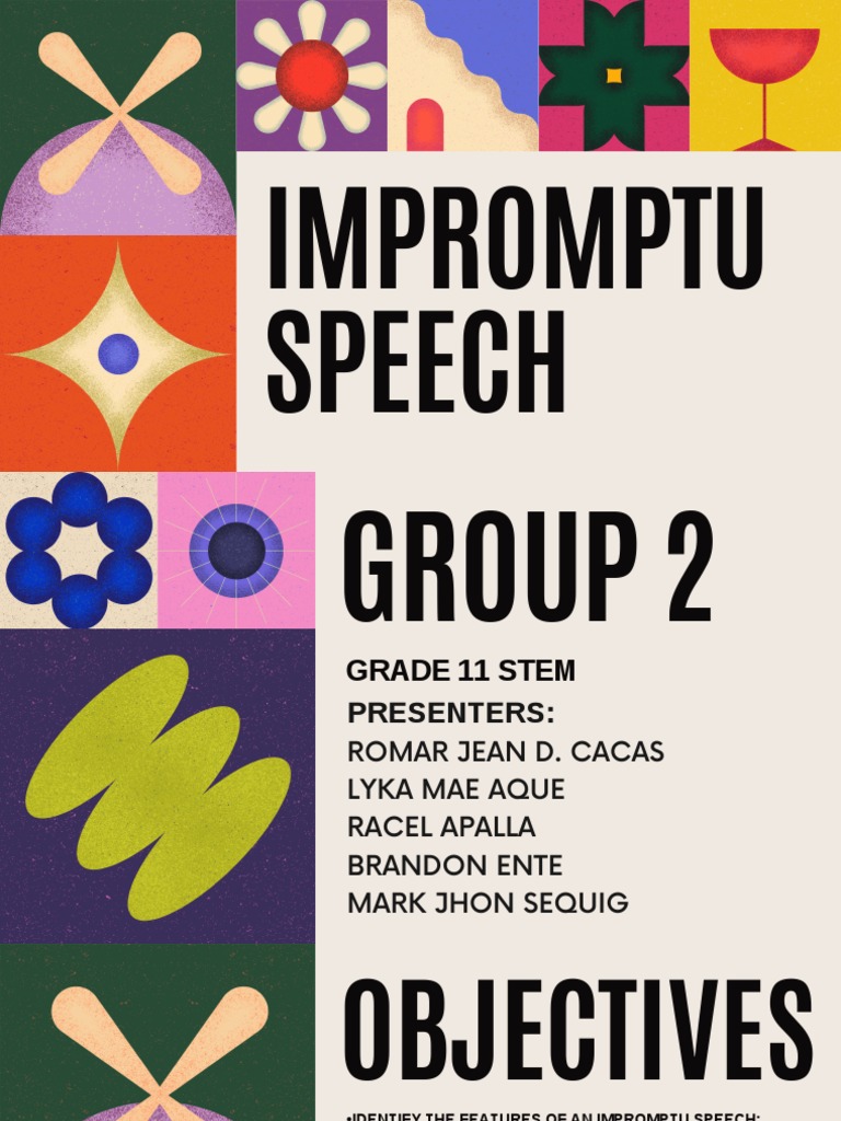 Group 2 - Stem 11 - Impromptu Speech Presentation | PDF