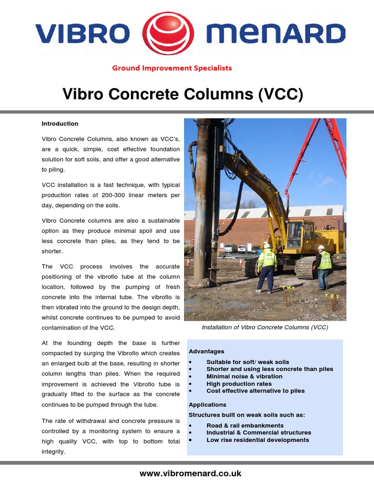 Vibro Cement Columns | PDF | Deep Foundation | Concrete
