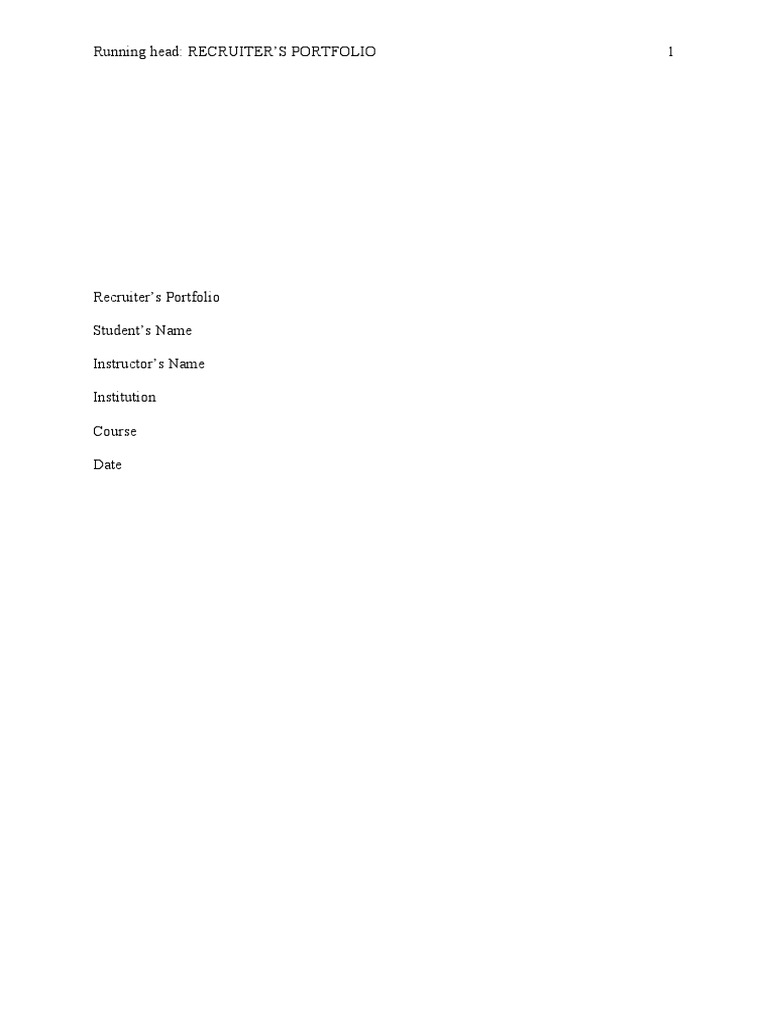 Recruiters Portfolio | PDF | Recruitment | Retail