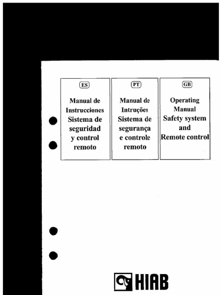 Manual Inst. Sist Seg. e Controle Remoto HIAB 095 | PDF