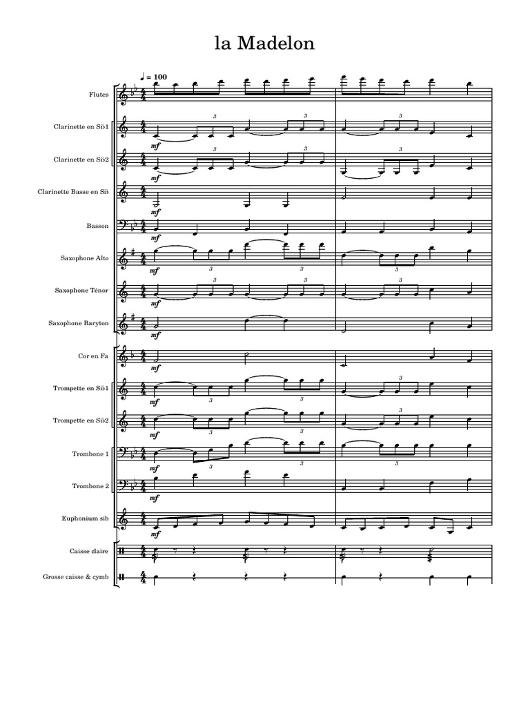 La Madelon Partition for Ensemble | PDF | Sound Production | Music Industry