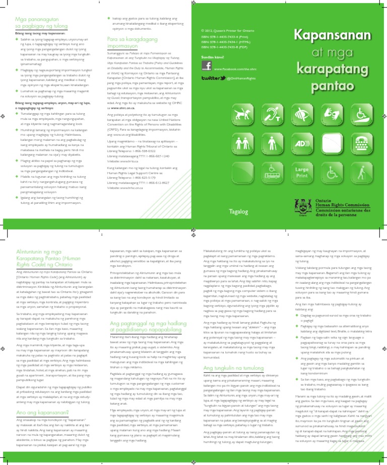 Disability and Human Rights - Tagalog - Accessible | PDF
