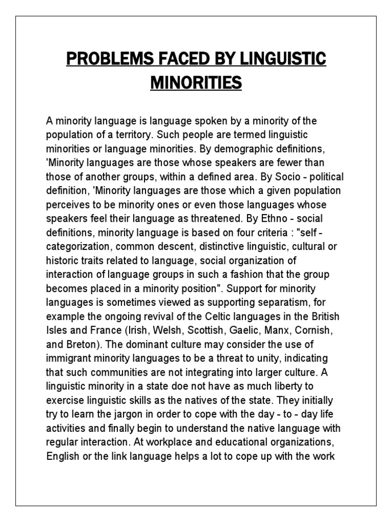 Linguistic Chauvinism Class 12 Project | PDF