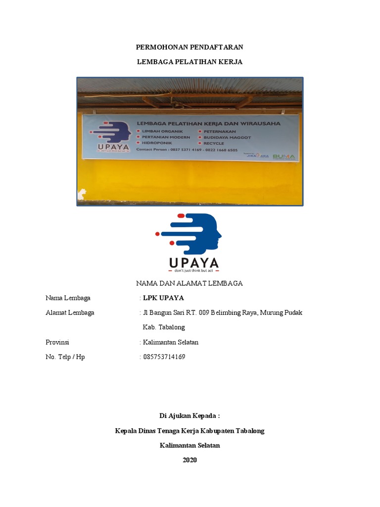 Permohonan Pendaftaran Disnaker | PDF