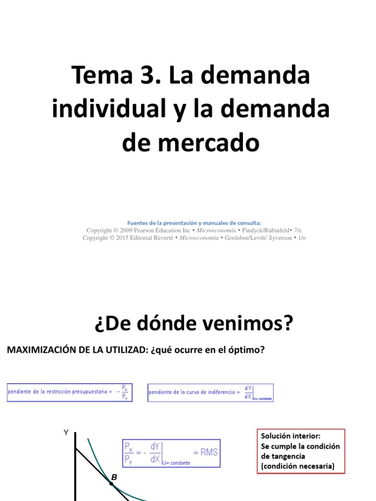 Tema 3. - La Demanda Individual y La Demanda de Mercado | PDF ...