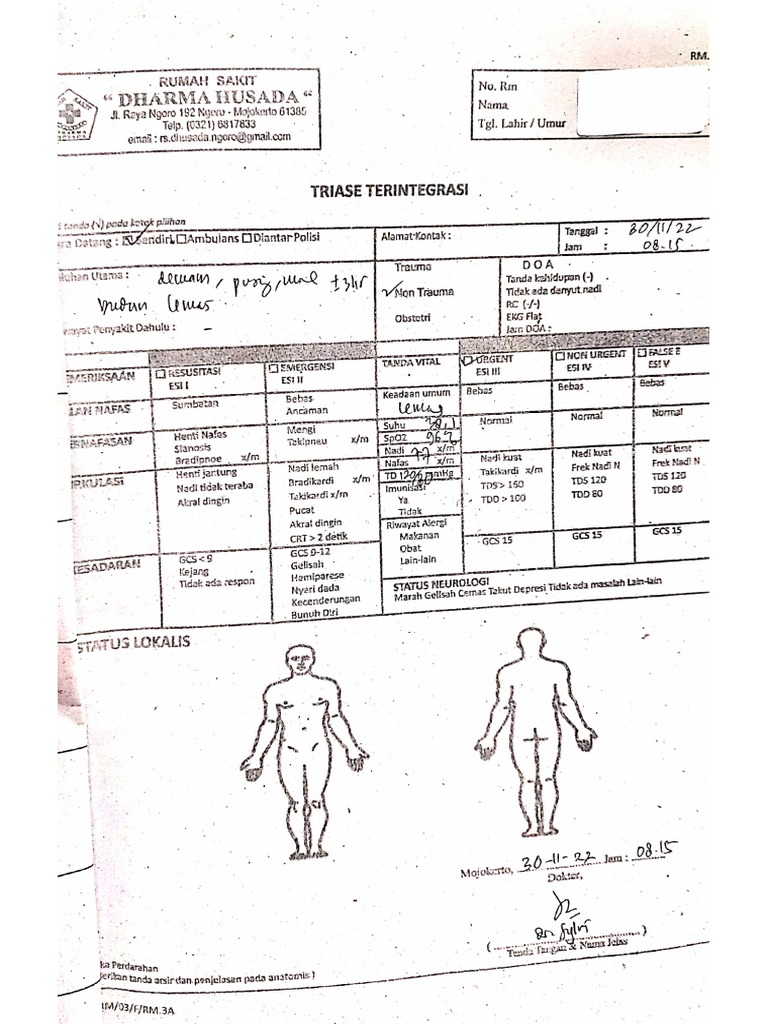 Akp 1. 1 A (Form Triase Terintegrasi) | PDF