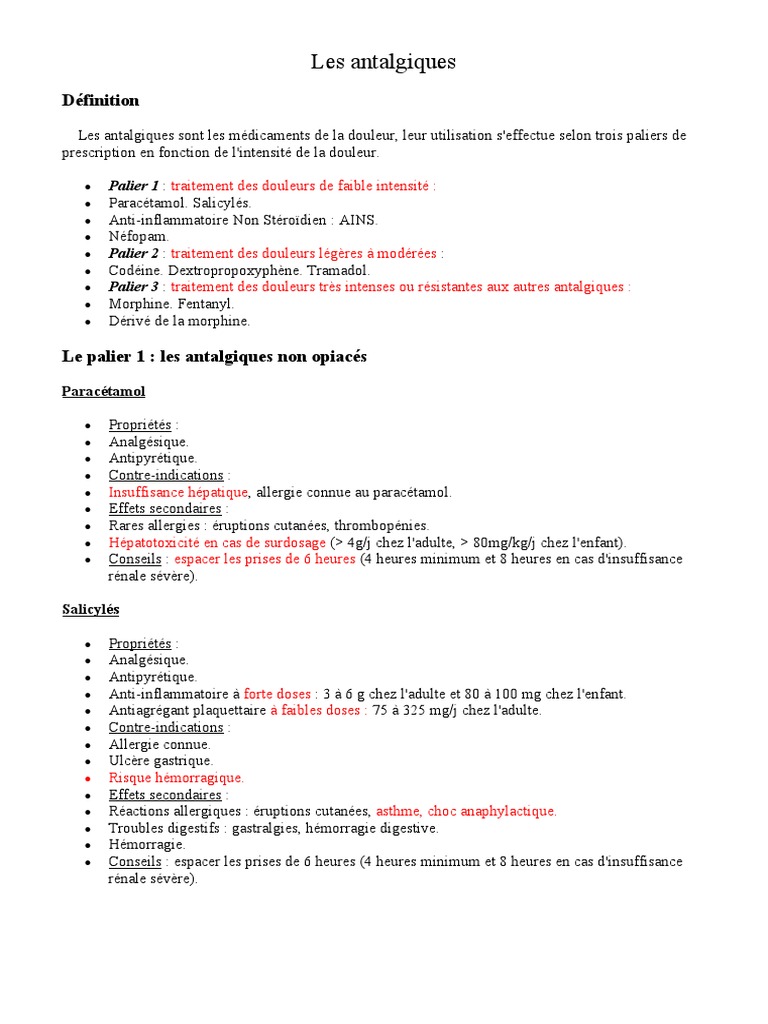 Les Antalgiques | PDF