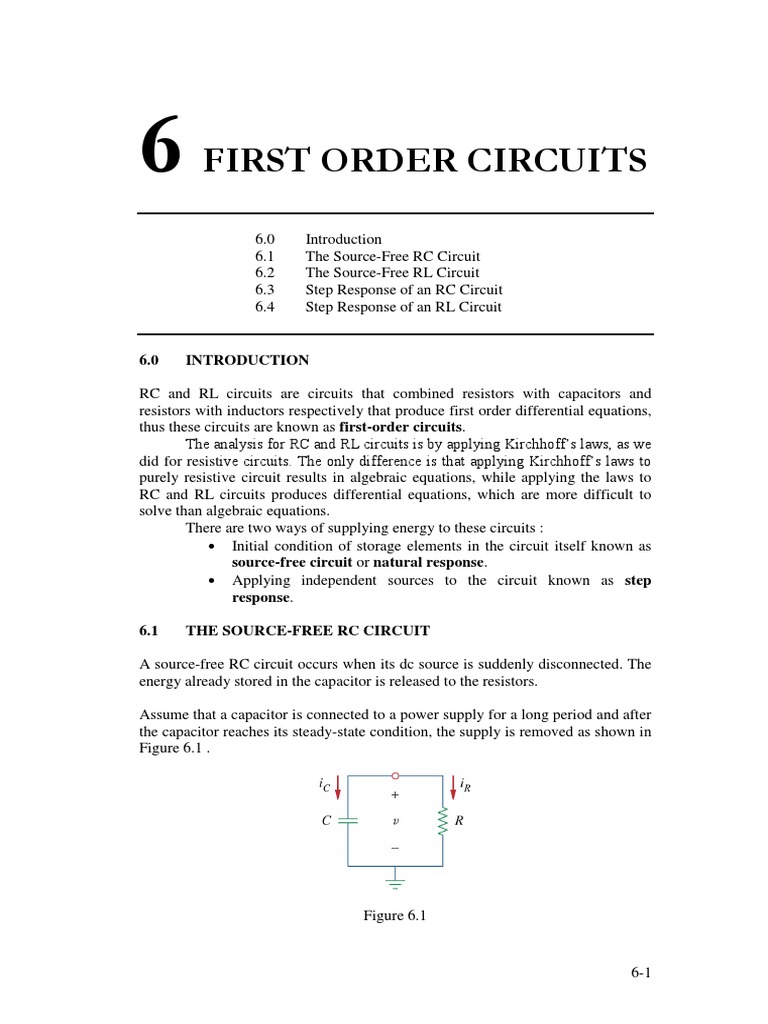 Chapter 6 First Order Circuits | PDF | Electrical Network | Metrology