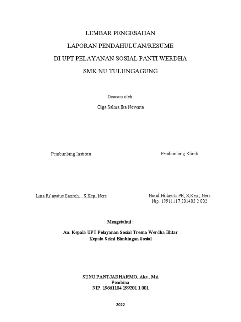 Format Lembar Pengesahan | PDF