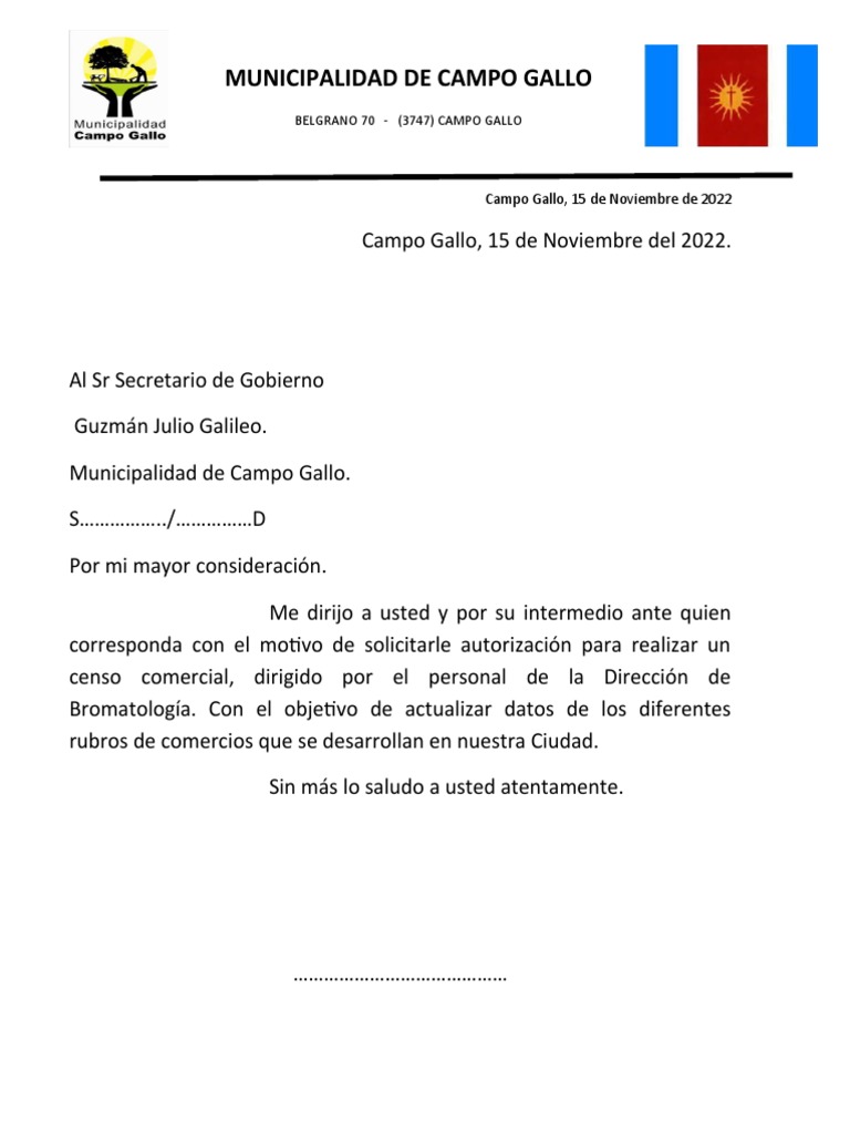 Nota Con Membrete 22 | PDF
