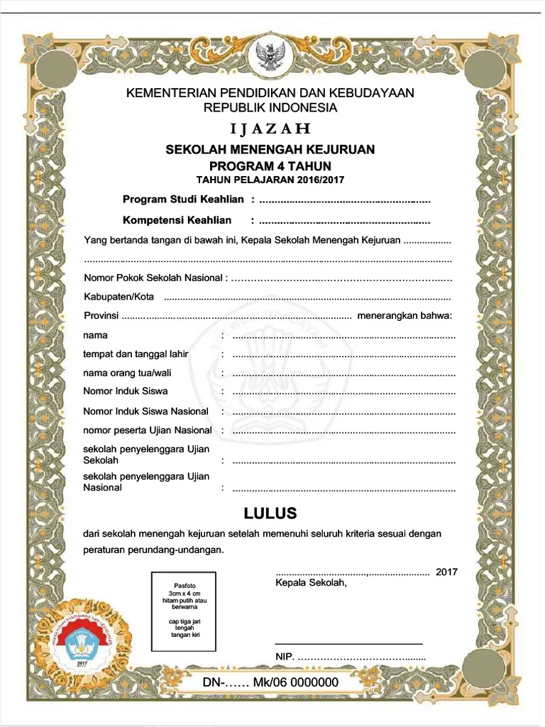 PDF Ijazah SMK 2017pdf - Compress | PDF