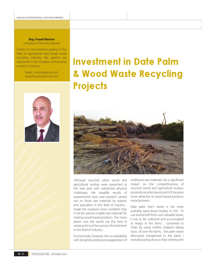 Date Palm and Wood Waste Recycling Insights | PDF | Recycling | Wood