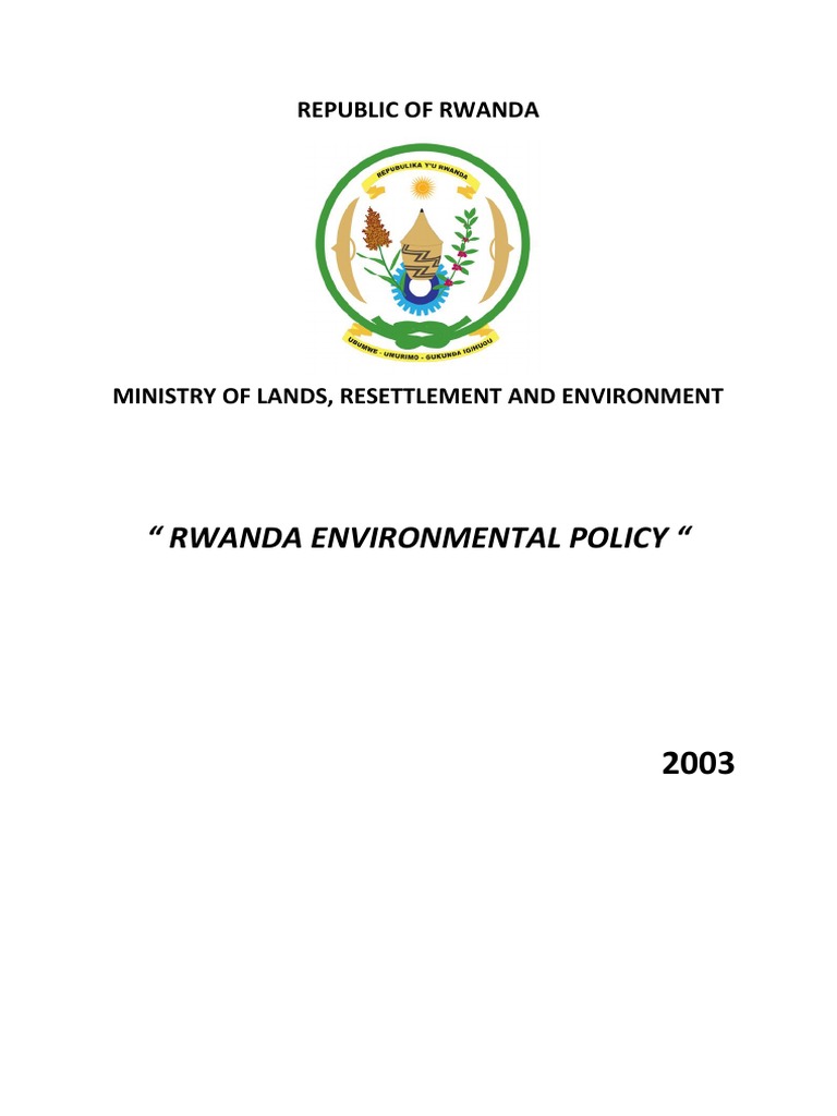 Rwanda Environmental Policy | PDF | Sustainability | Agriculture