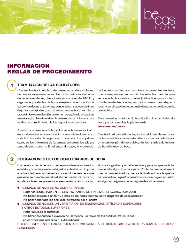 2007 Instrucciones Becas | PDF