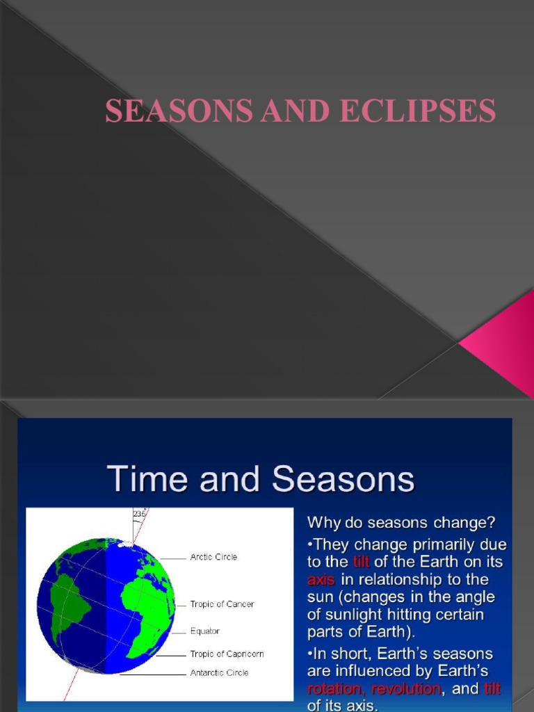 Seasons and Eclipses | PDF | Eclipse | Solar Eclipse