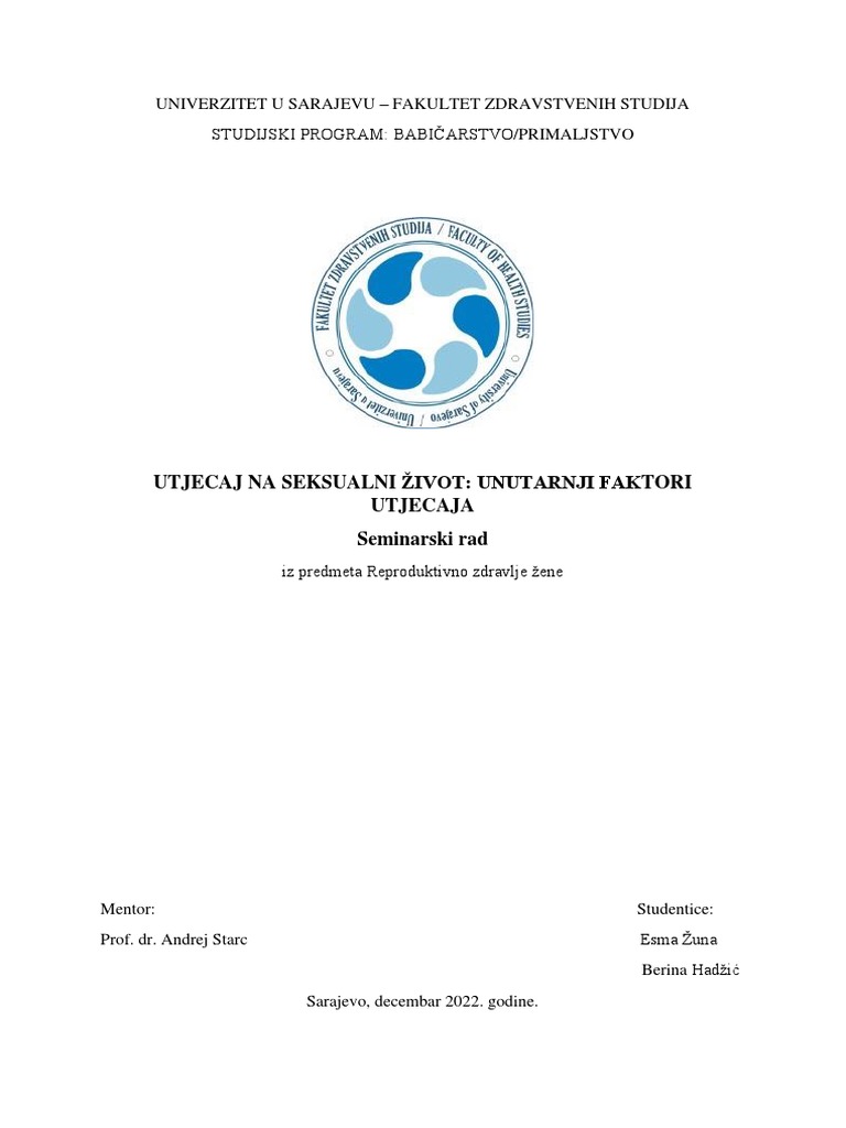Utjecaj Na Seksualni Zivot | PDF