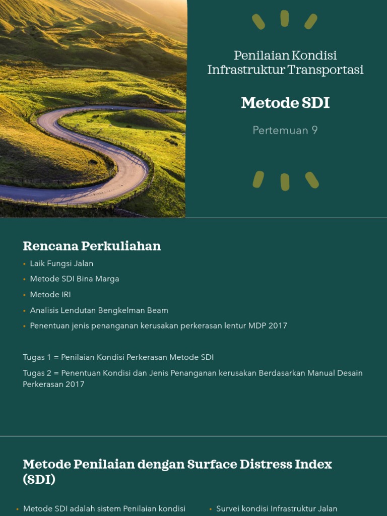 Penilaian Kondisi Perkerasan Jalan Menggunakan Metode Surface Distress Index (SDI) | PDF