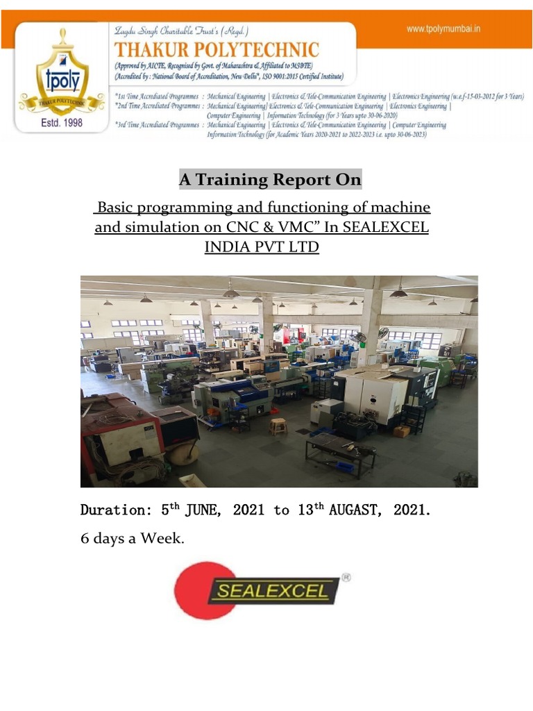 Internship Report | PDF | Machining | Numerical Control