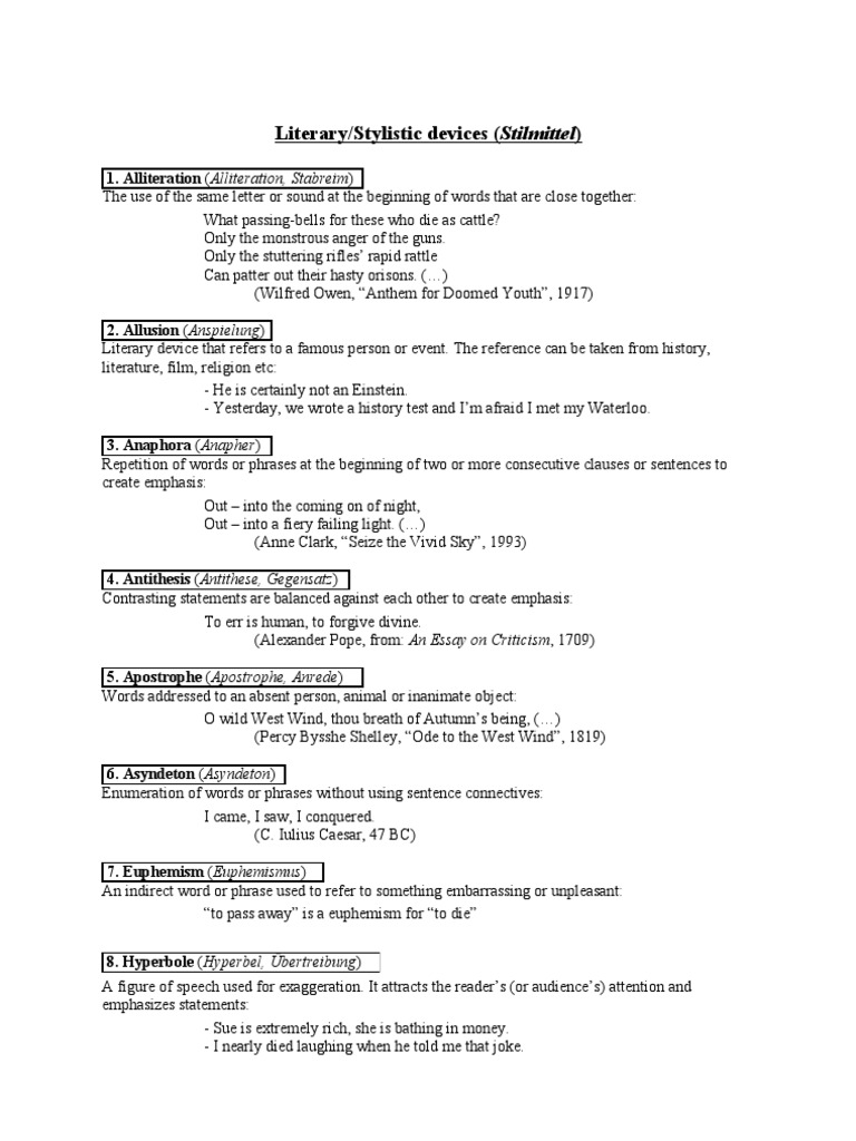 Literary Devices | PDF | Irony | Rhetorical Techniques