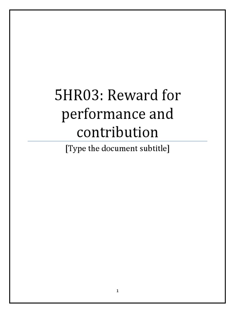 5HR03 Reward | PDF | Incentive | Compensation And Benefits
