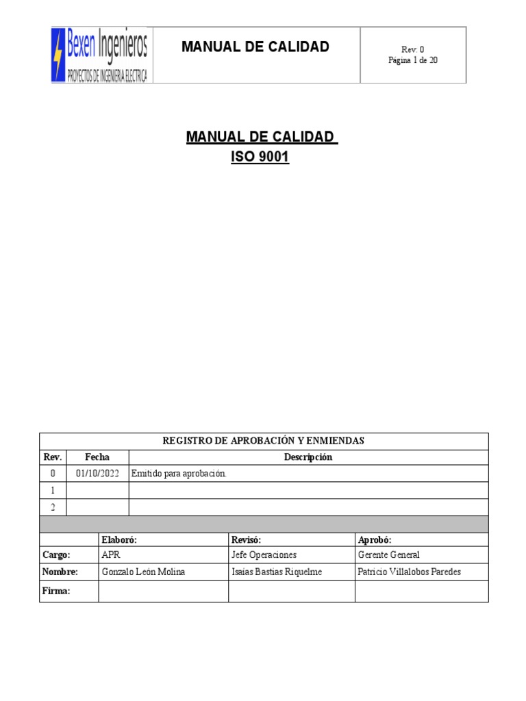 Manual ISO9001 | PDF | Calidad (comercial) | Gestión de la calidad