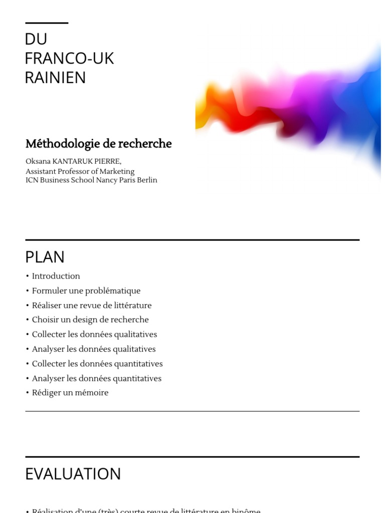 Méthodologie de recherche en marketing | PDF | Analyse des données ...