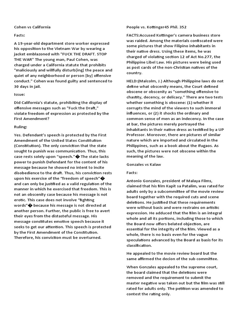 Consti 2 Cases | PDF | Obscenity | Justice