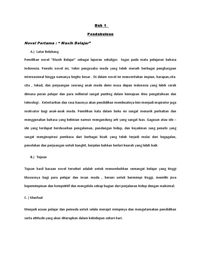 Laporan Novel Cica | PDF