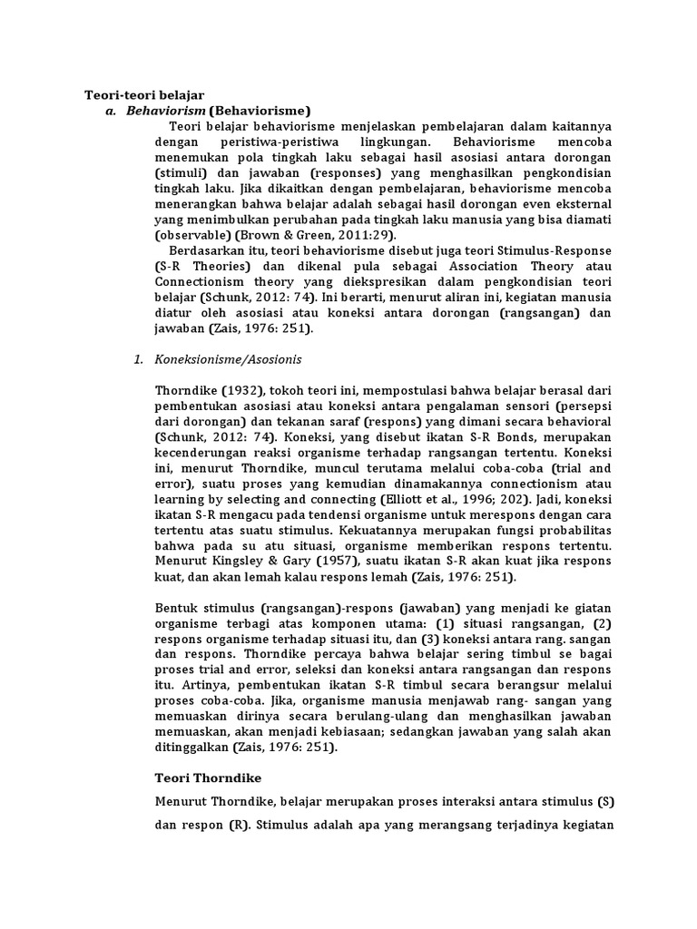 Teori Belajar BEHAVIORISME | PDF