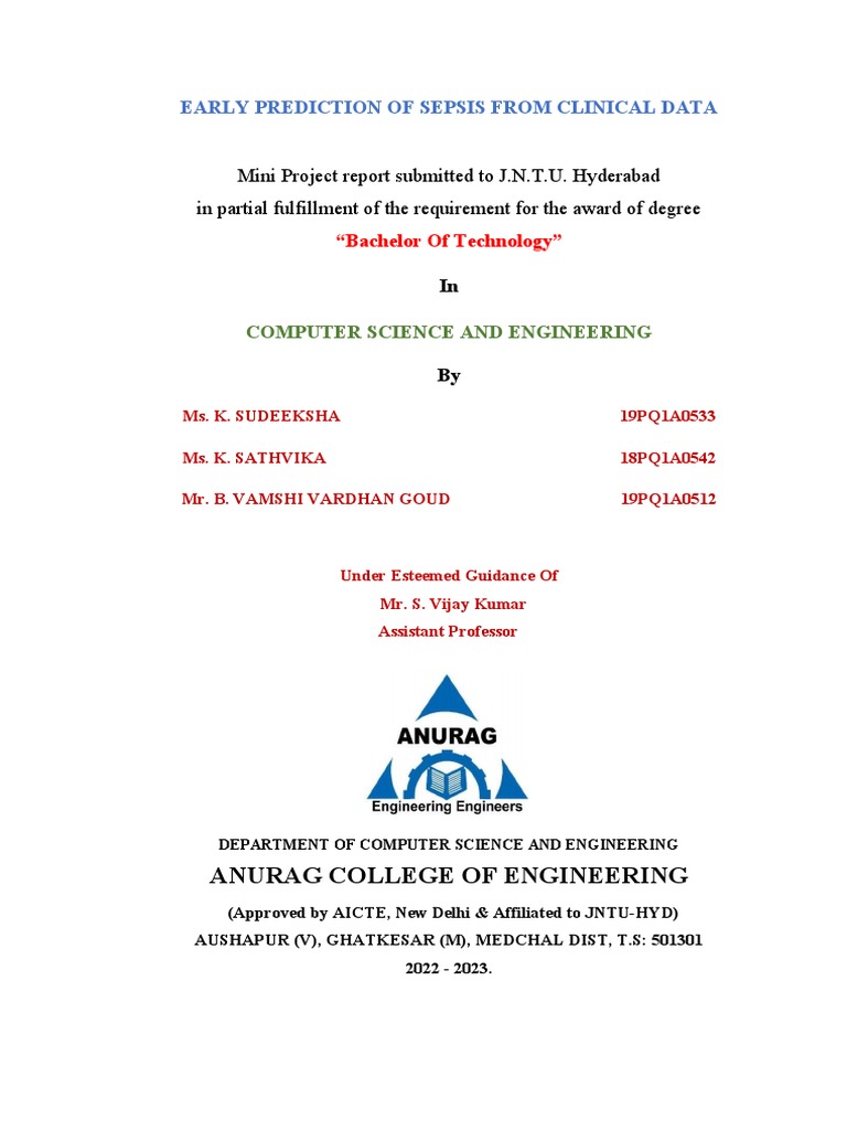Sepsis Project Documentation Final | PDF