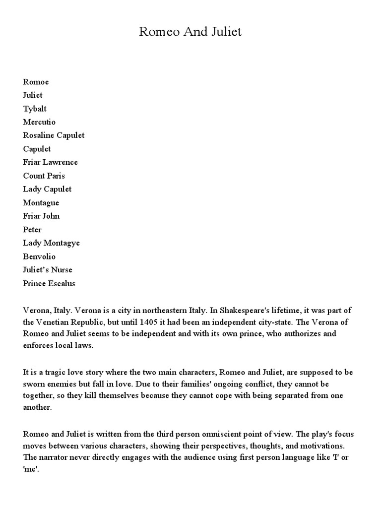 Tragic Love in Verona: Romeo & Juliet | PDF
