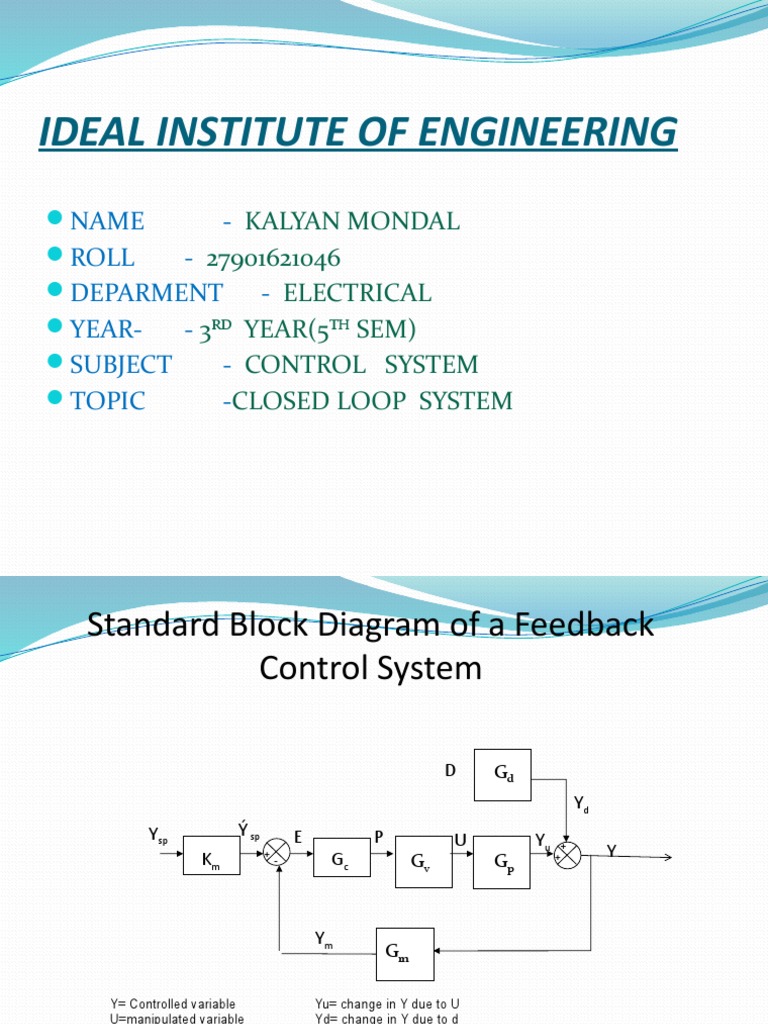 Closed Loop Control System | Download Free PDF | Feedback | Control Theory