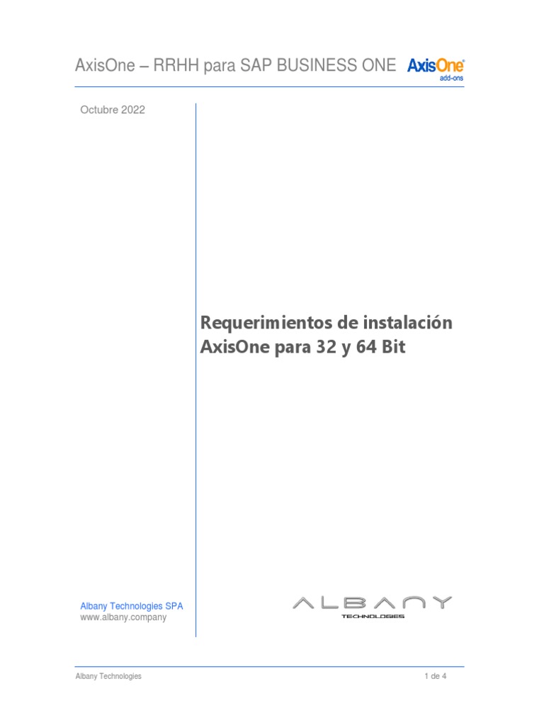 Requerimientos AxisOne 32 y 64 Bit | PDF | Computación de 64 bits | Poco