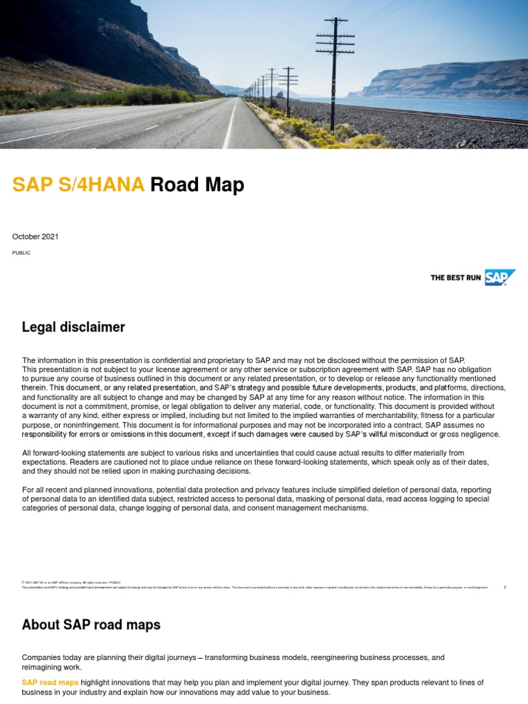 Sap S 4hana Road Map | PDF