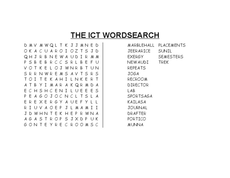 The Ict Word Search | PDF
