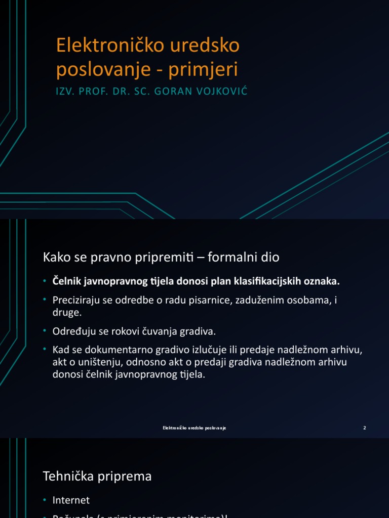 Elektroničko Uredsko Poslovanje - Primjeri 2022 - A | PDF