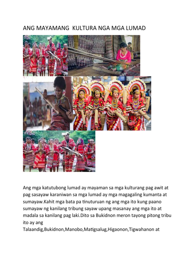 Ang Mayamang Kultura Nga Mga Lumad | PDF Ang Mayamang Kultura Nga Mga Lumad | PDF