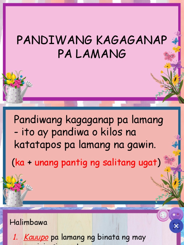 Pandiwang Kagaganap Pa Lamang | PDF