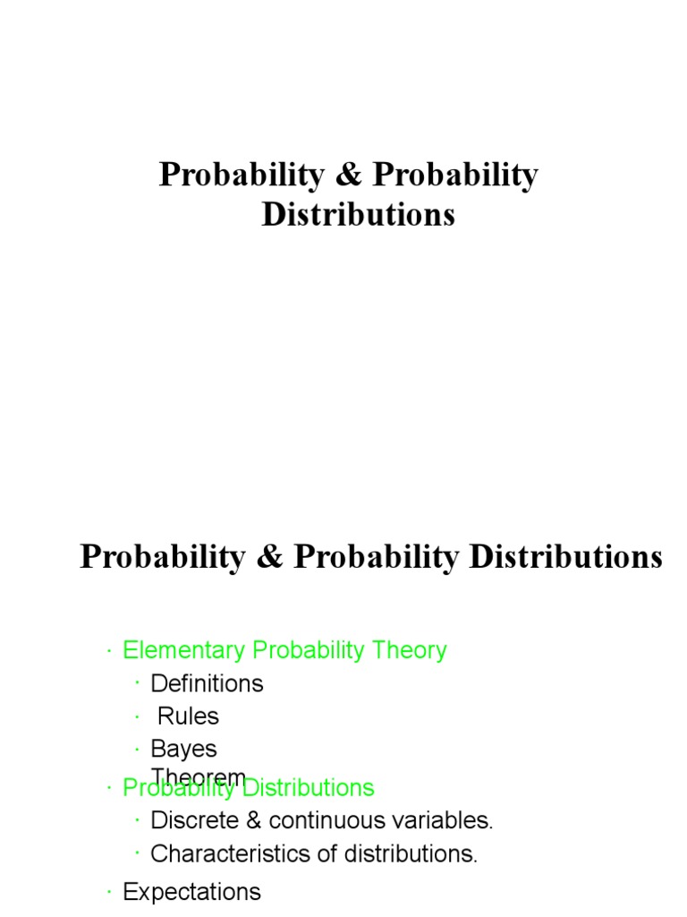 Probability Distributions and Their Applications | PDF | Probability ...