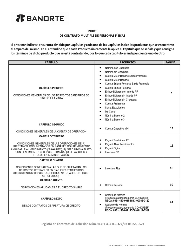 Proemio del Contrato Banorte | PDF | Bancos | Dinero