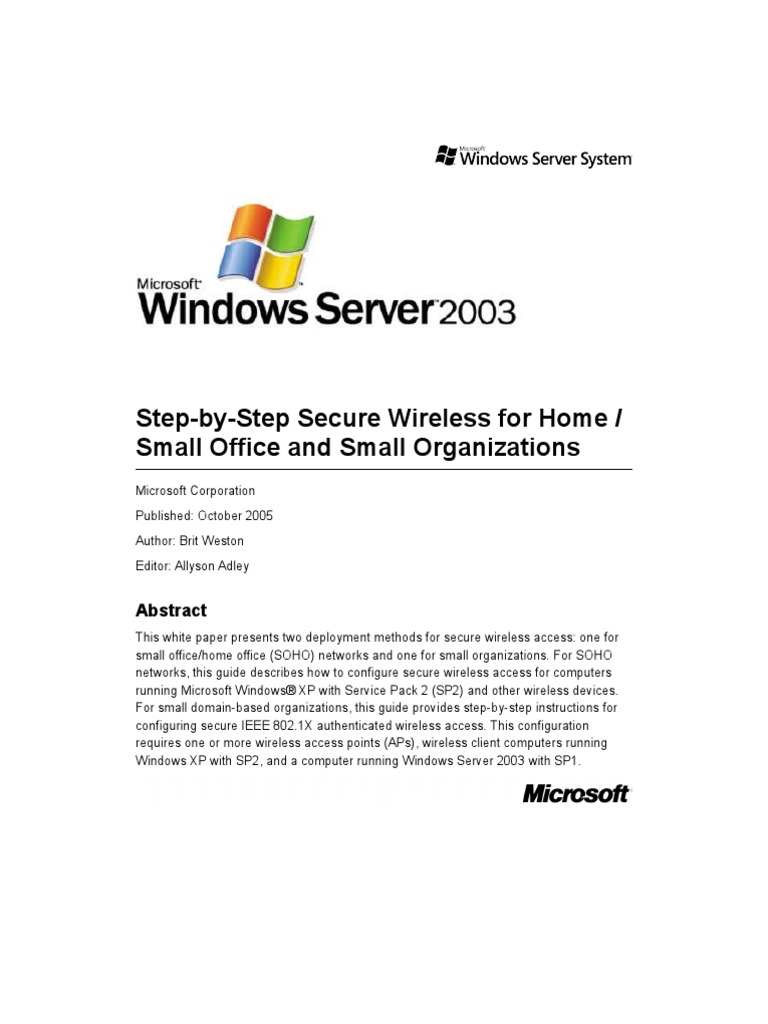 Step by Step Secure Wireless | PDF | Wireless Lan | Radius