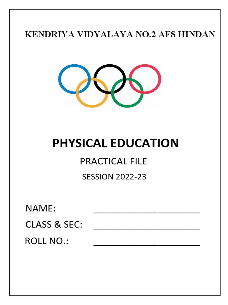 Physical Education Practical File Cover | PDF
