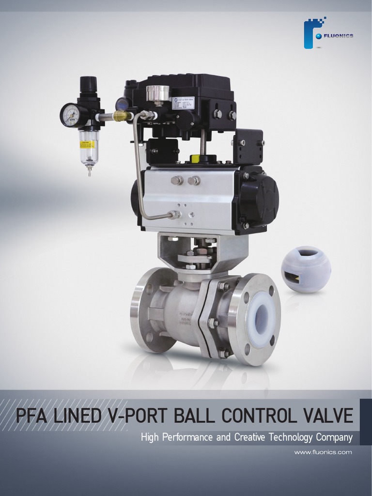 Pfa Lined V Port Control Valve | PDF | Valve | Mechanical Engineering